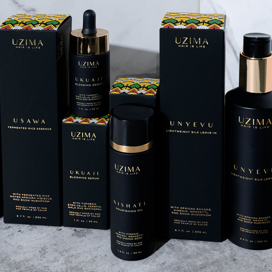 UZIMA is multidimensional scalp care for textured hair.