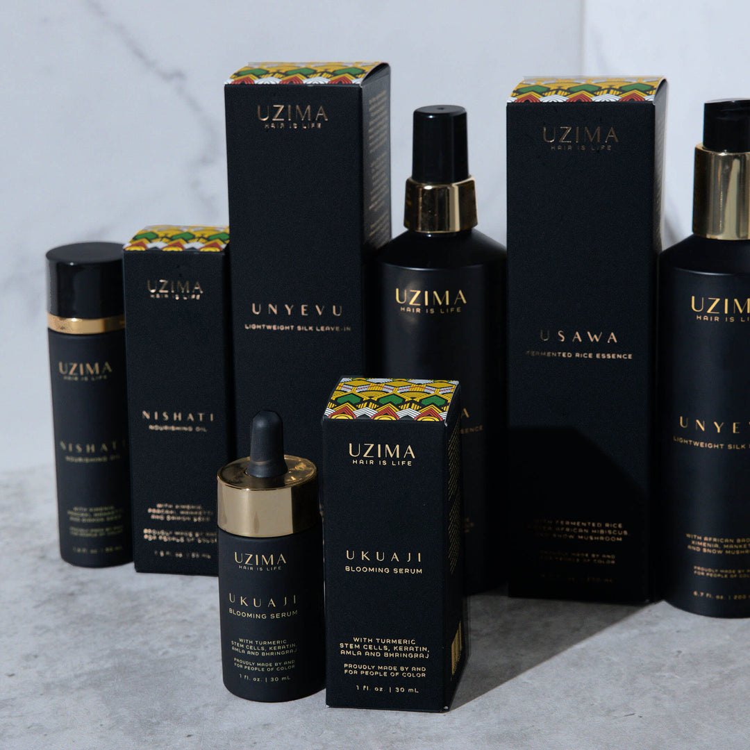 UZIMA is multidimensional scalp care for textured hair.