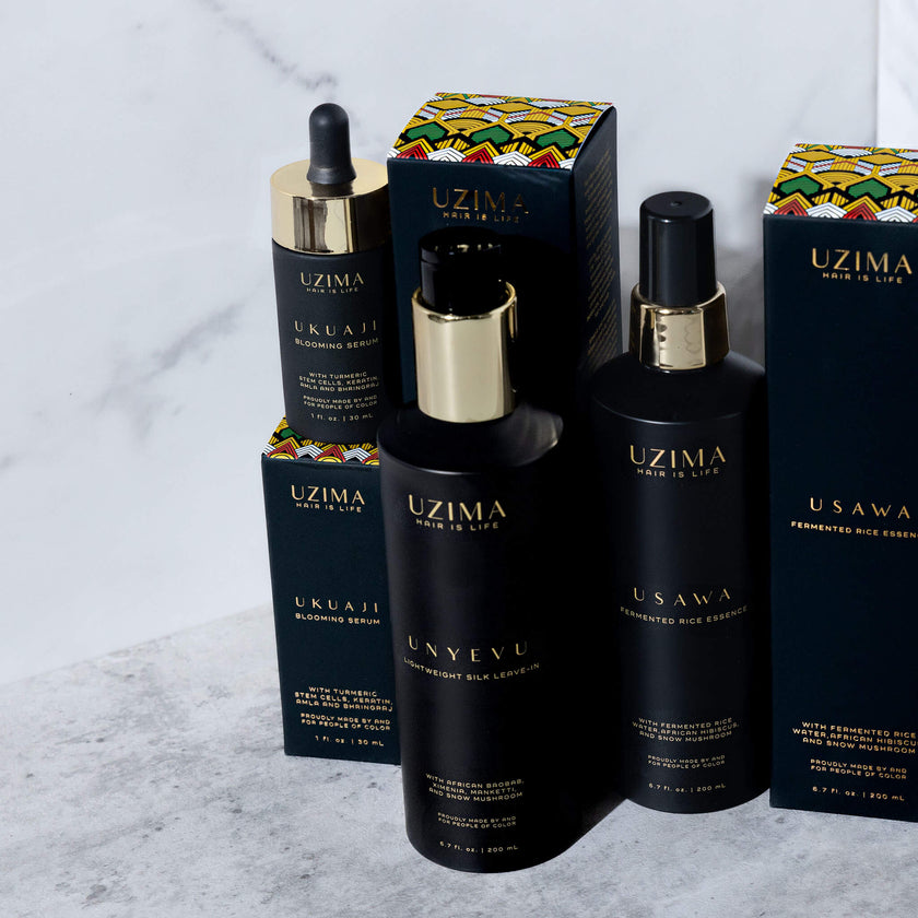 UZIMA is multidimensional scalp care for textured hair.